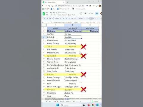 How to change first name last name to last name, first name in Google Sheet - Excel Tips and ...