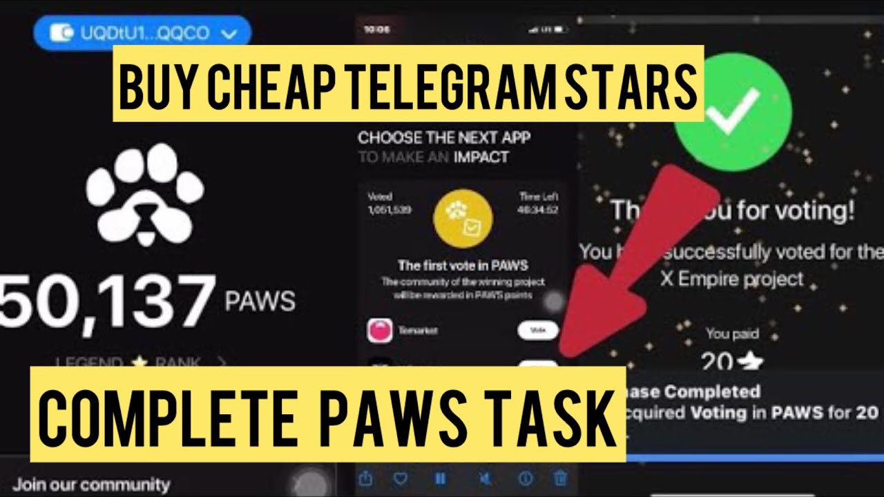 How To Buy Telegram Stars In Cheap || Paws Vote Task - YouTube