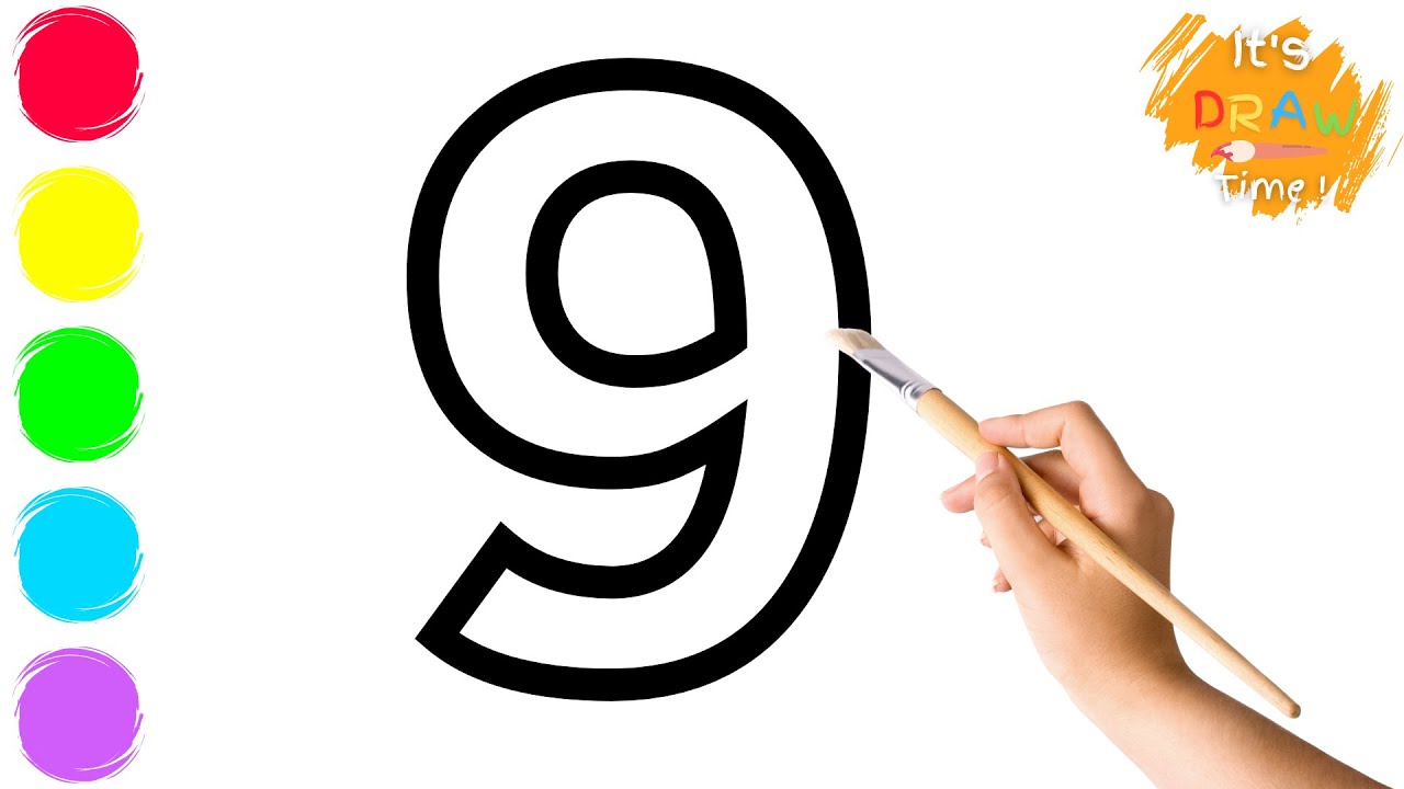 How to Draw with Gouache – Drawing Number Nine | Step-By-Step Tutorial ...