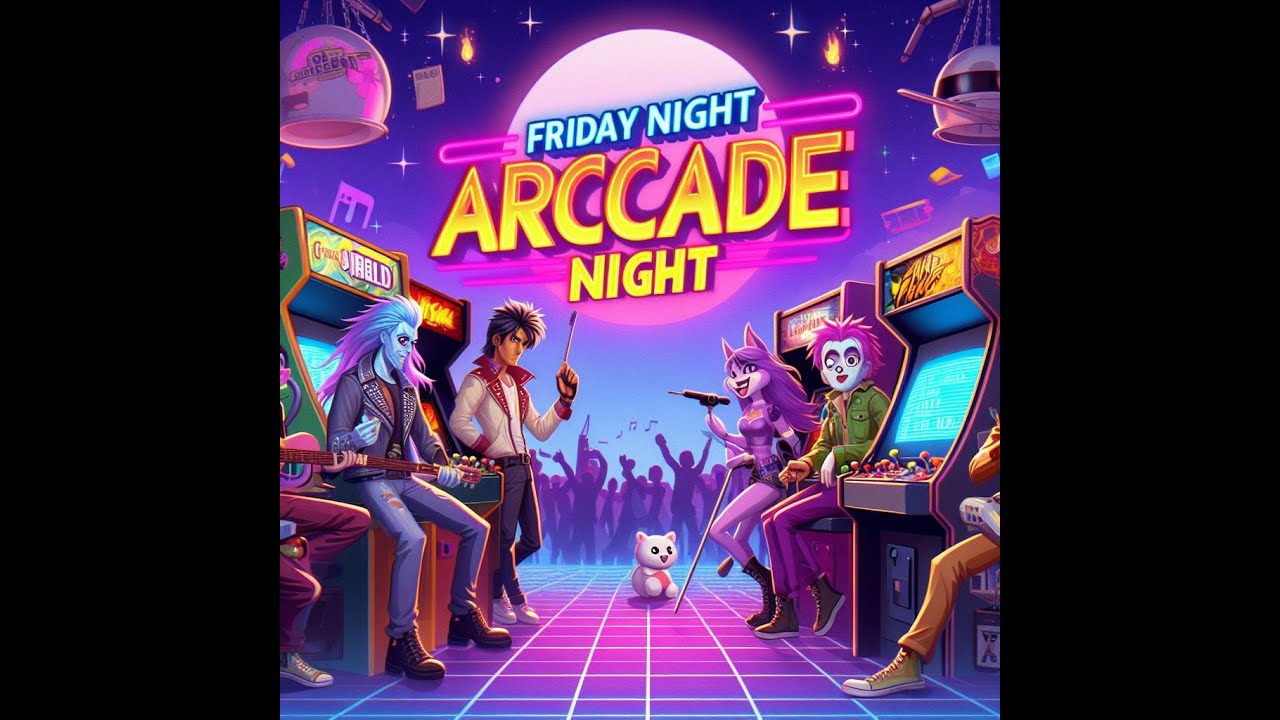Friday Night Arcade Night - Microsoft Co-pilot created this ...