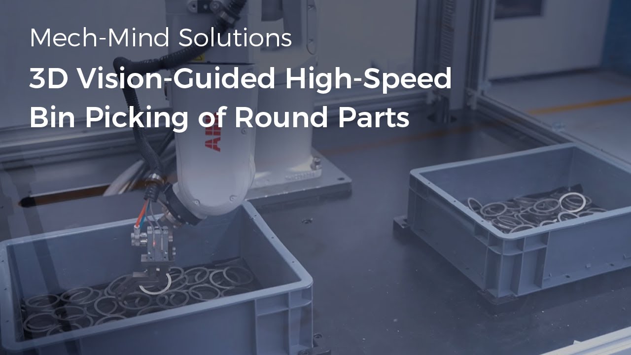 Mech-Mind Application: AI + 3D Vision-Guided High-Speed Bin Picking for Round Parts - YouTube