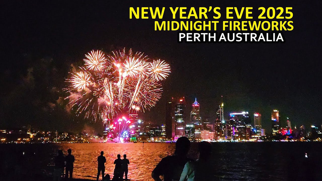 New Year's Eve 2025 Midnight Fireworks in Perth City Centre, Australia ...