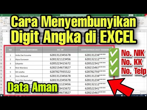 Cara Menyembunyikan 4 Digit Angka Terakhir di EXCEL Dengan Mudah - YouTube