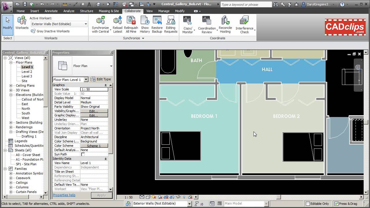 REVIT ARCH 2012 WORKSETS 13 WORKSHARING DISPLAY MODES - YouTube