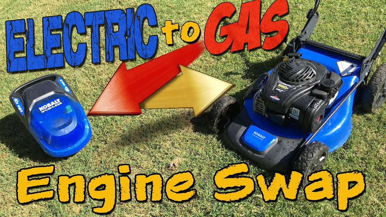 ELECTRIC TO GAS MOWER ENGINE SWAP? Here's why I did it... - YouTube