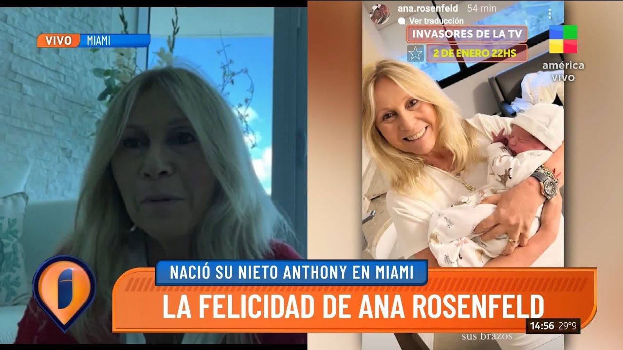 La felicidad de Ana Rosenfeld: nació su nieto Anthony en Miami - YouTube
