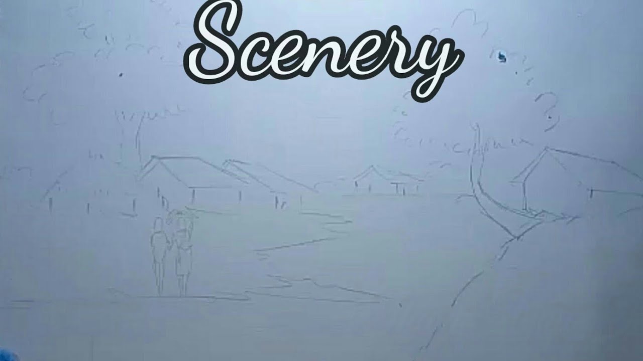 Scenery Drawing | How to draw scenery | Sketch of scenery | - YouTube