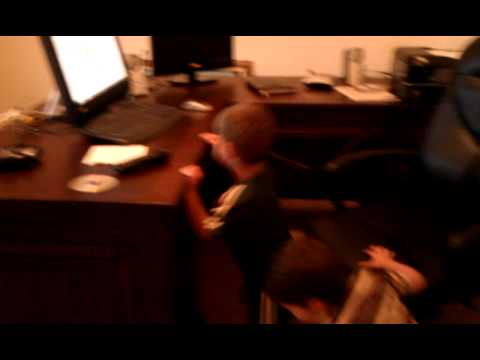 Noah and Ethan dancing with the Wiggles