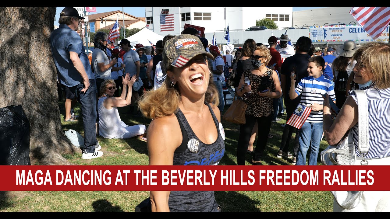 MAGA Dancing and Fun at the Beverly Hills Freedom Rallies - YouTube