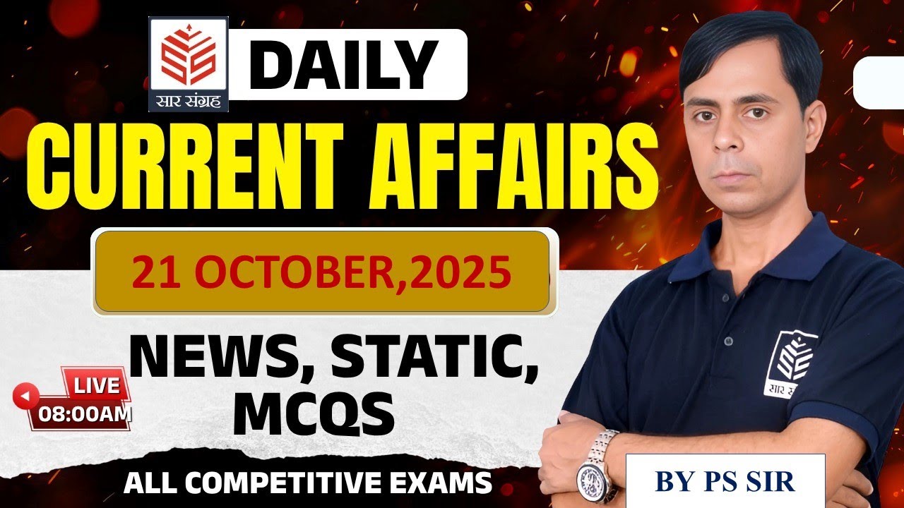 🔴21 October Current Affairs 2025 | Current Affairs Today | Current ...