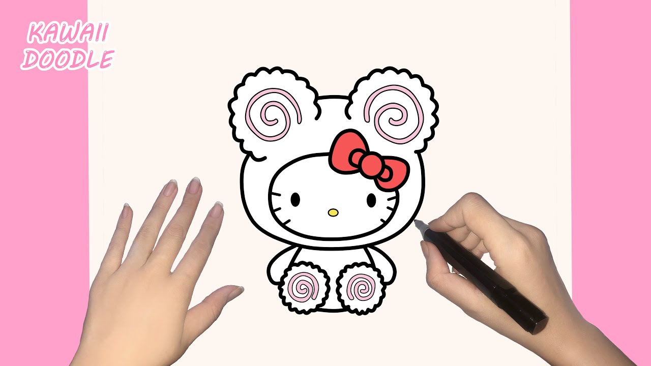🌸HOW TO DRAW CUTE HELLO KITTY NARUTOMAKI 🍥🍥~ STEP BY STEP ~ KAWAII ...