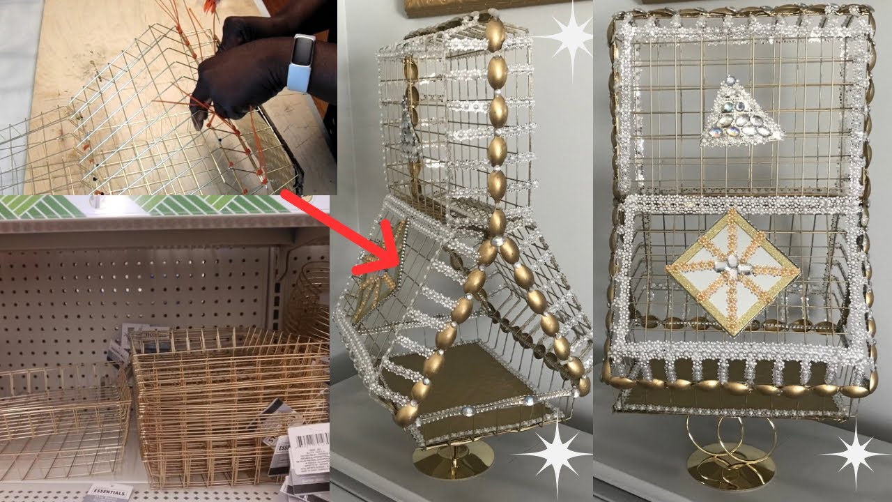 Glam & High End Storage Idea with DOLLAR TREE BASKETS || DIY IDEAS ...