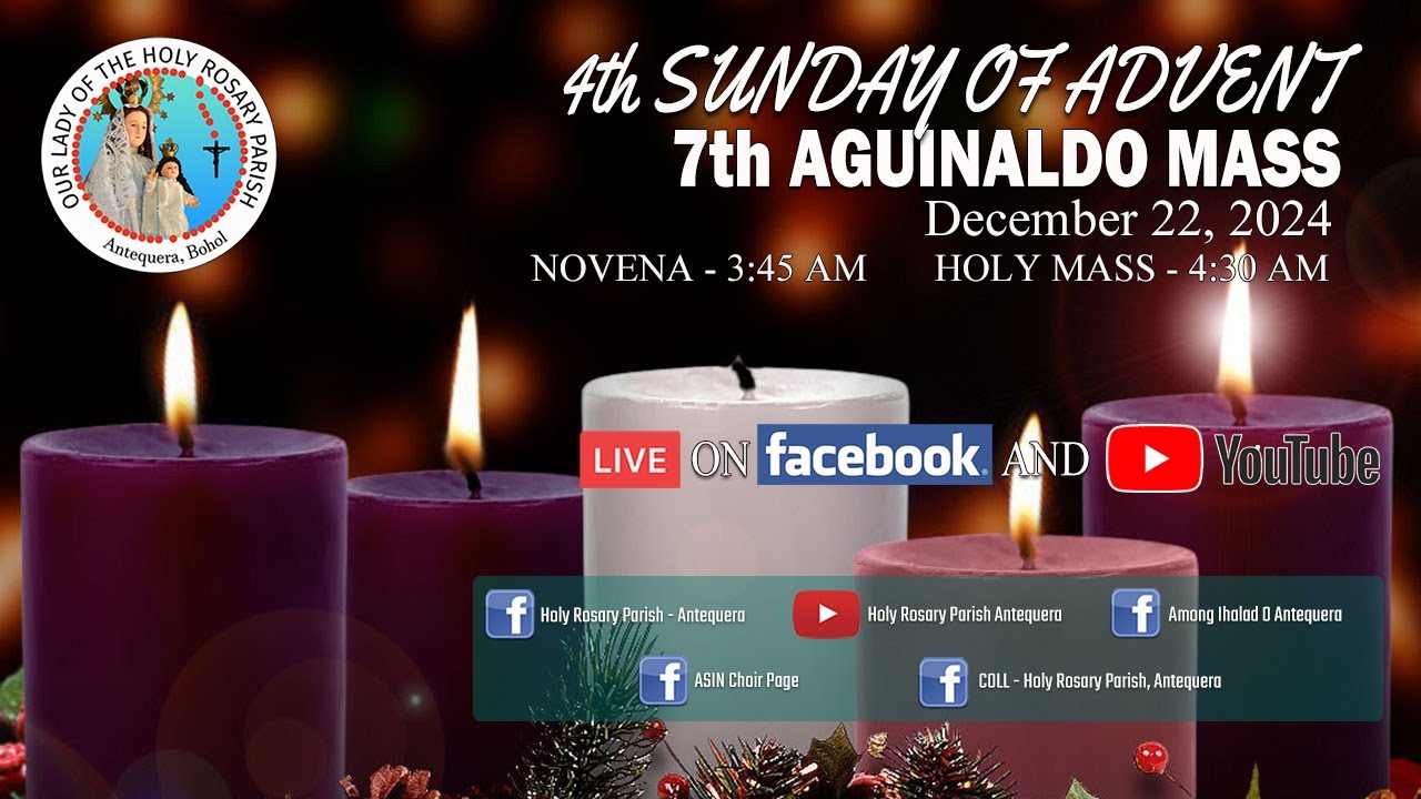7th AGUINALDO MASS | DEC. 22, 2024 | HOLY ROSARY PARISH ANTEQUERA - YouTube