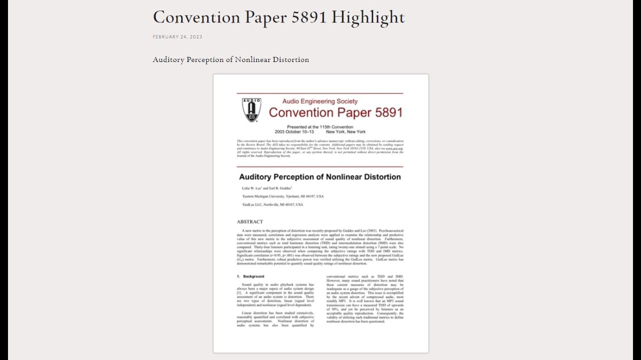 Convention Paper 5891 Highlight - YouTube