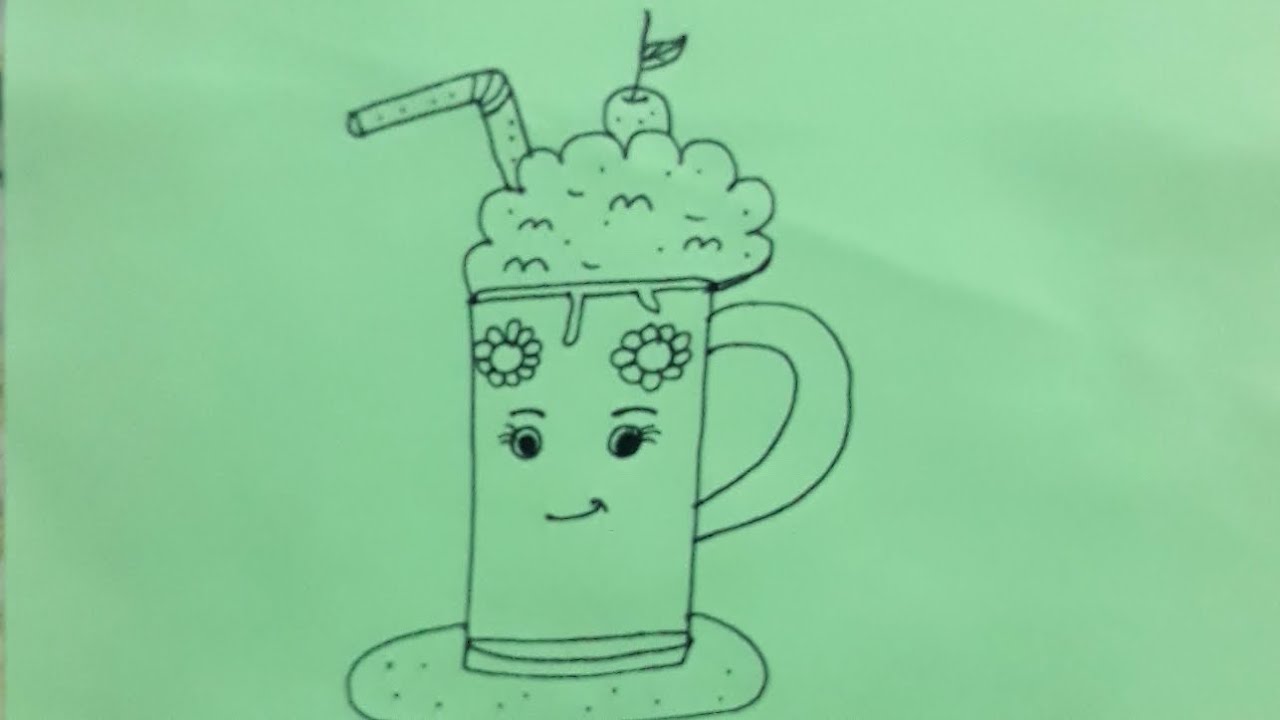 How to draw milkshake mug | easy drawing | drawing tutorial - YouTube
