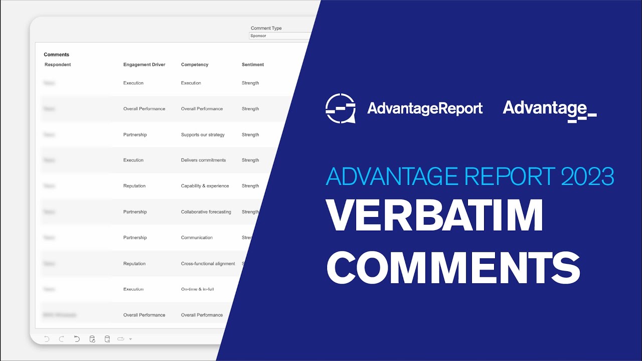 Advantage Report 2023 | Verbatim Comments Demo - YouTube