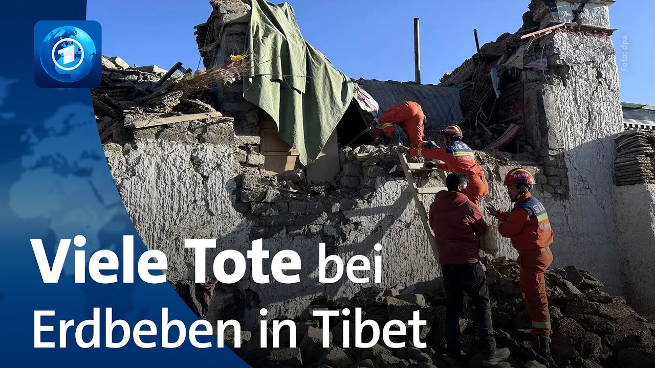 Schweres Erdbeben erschüttert Tibet - YouTube