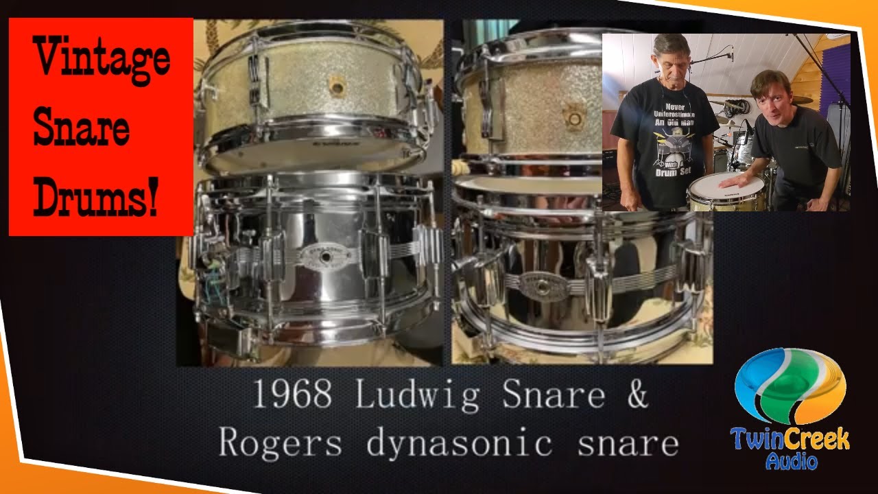 1968 Ludwig Snare(Pioneer?) & Rogers Dynasonic Snare - YouTube