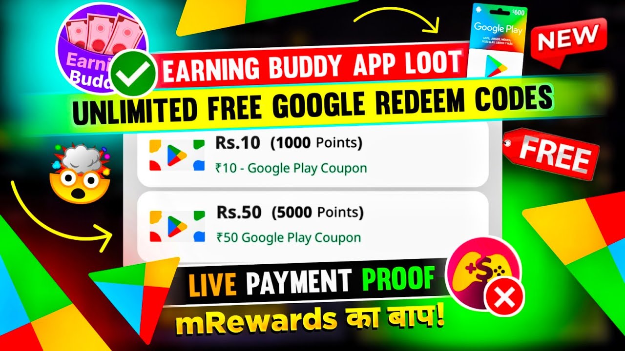 Earning Buddy - Google Play Redeem Code Earning App - Free Redeem Code - New Redeem Code Earning ...