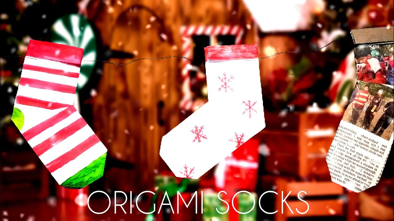 Festive Folds: Origami Paper Socks for Cheerful Christmas Decor - YouTube