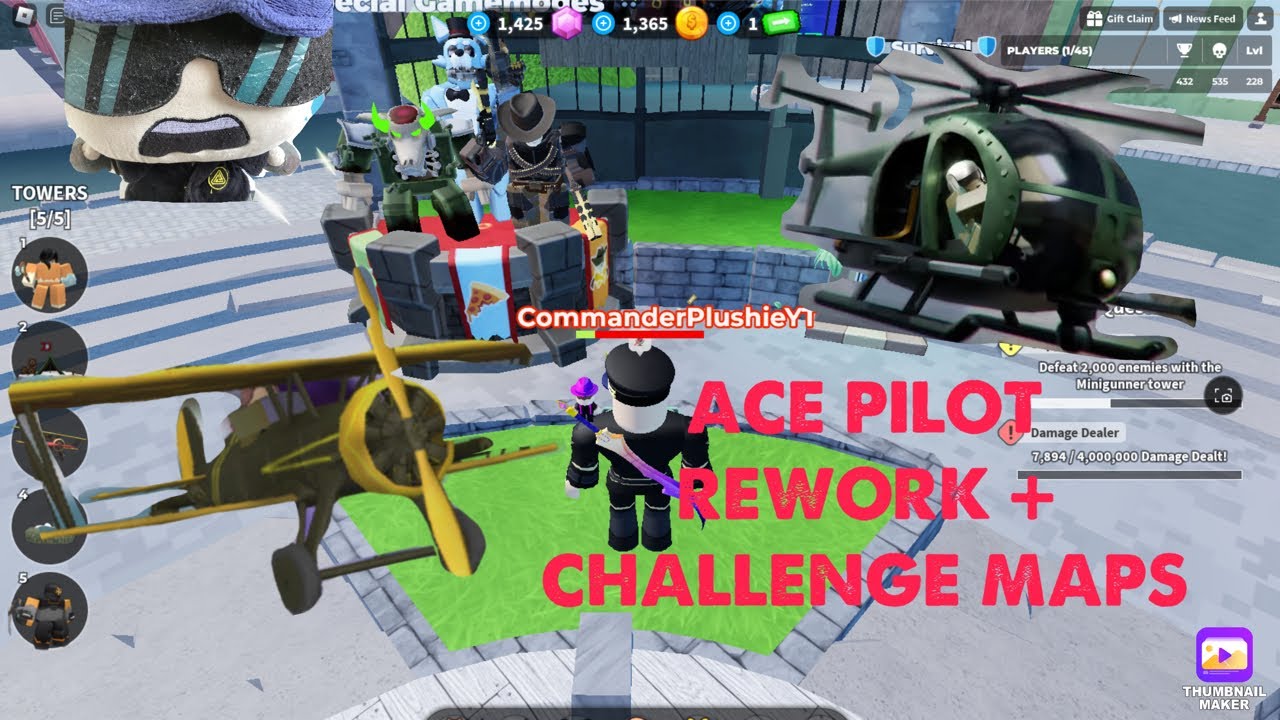 ACE PILOT REWORK AND CHALLENGE MAPS | TDS new update showcase - YouTube