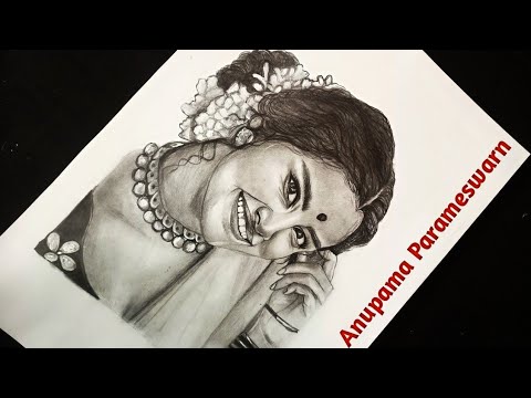 How to draw Anupama Prameshwarn | Anupama Prameshwarn drawing - YouTube