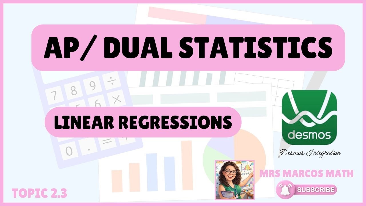 Topic 2.3 AP Dual Statistics - Linear Regression on Desmos - YouTube