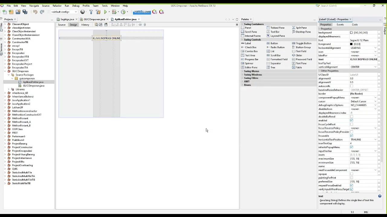 Gui Radio Button Combo Box Dan Check Box Java Netbeans Youtube