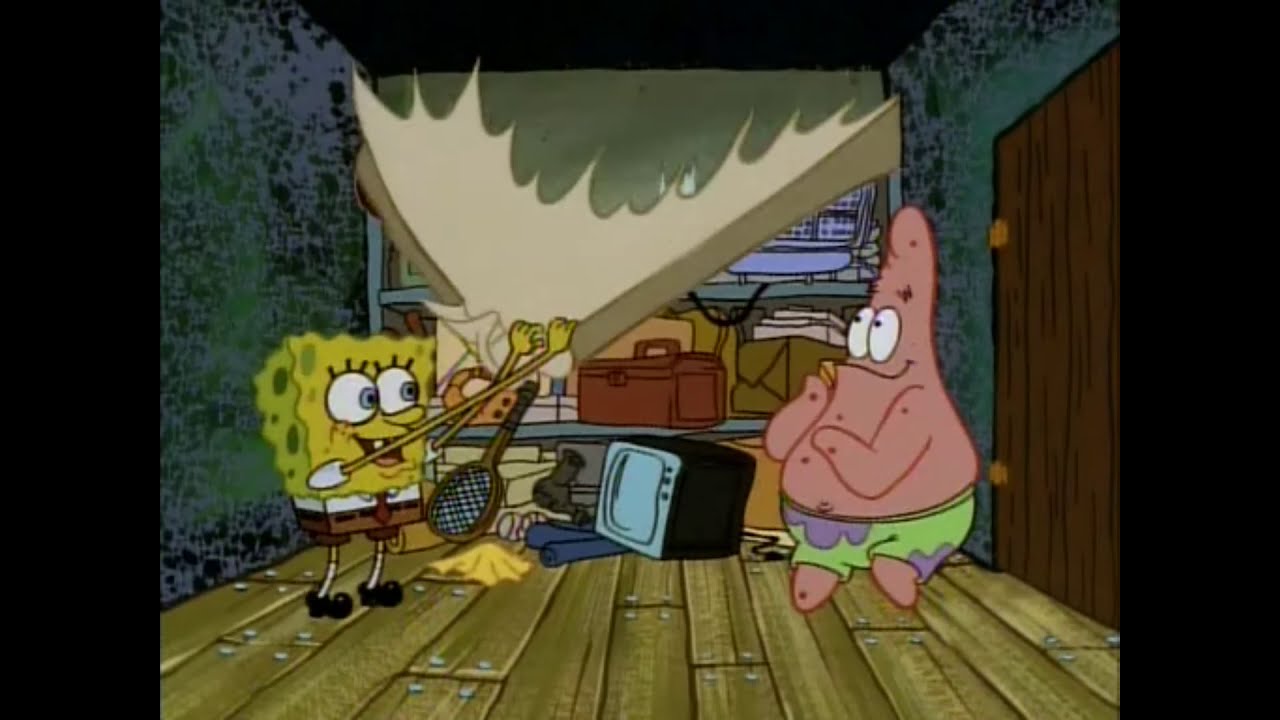 Spongebob Clips | Squidward the Unfriendly Ghost | Cleaning the room ...