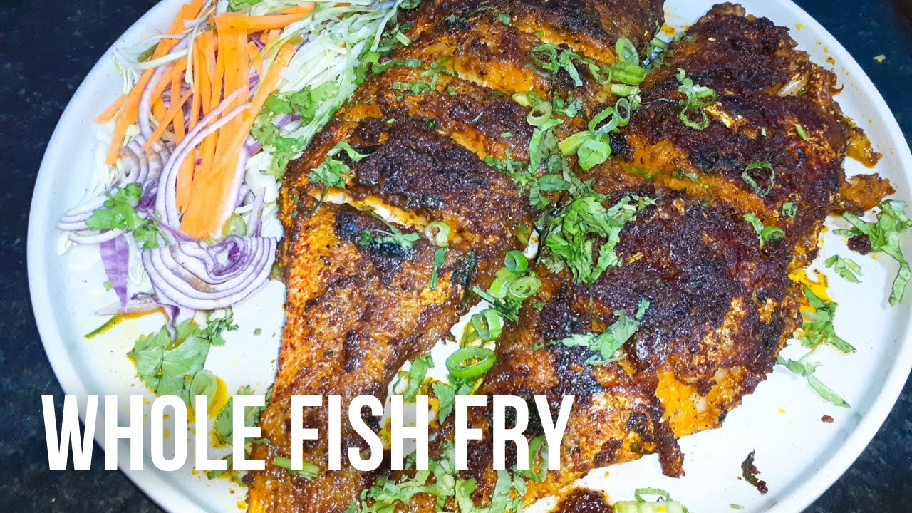 eng) Whole Fish Fry | Crispy Red Snapper Fish Pan-Fry | Maha's Kitchen ...