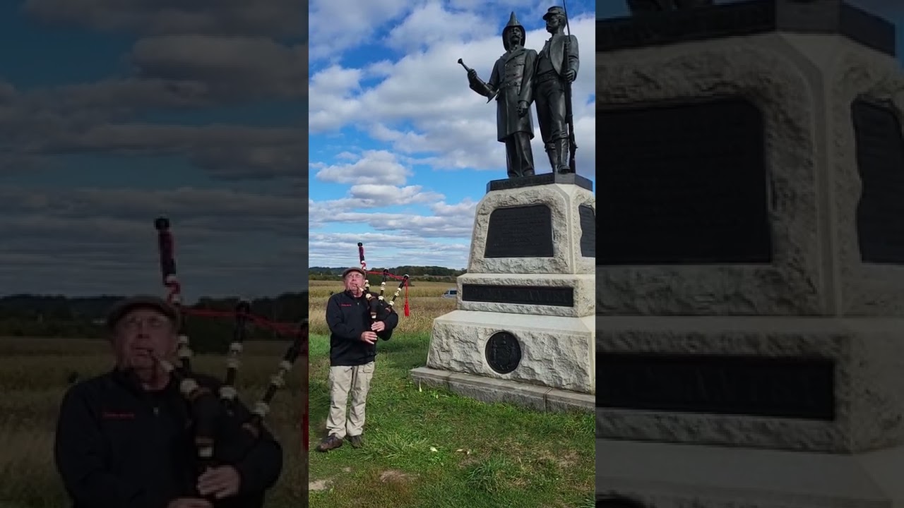 Playing "The Fire Piper" @ the Firefighter monument at Gettysburg ...