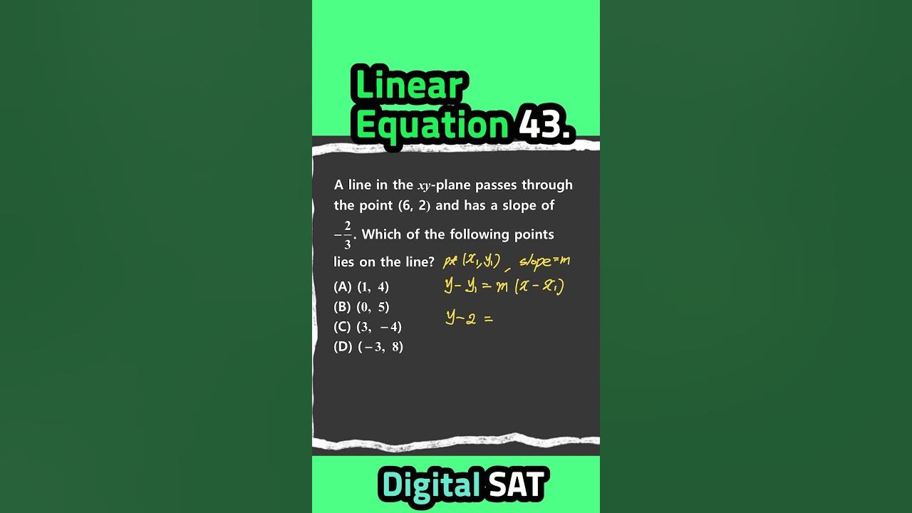 Solving SAT Linear Equations 43 #DSAT #SAT #math #algebra2 #maths - YouTube