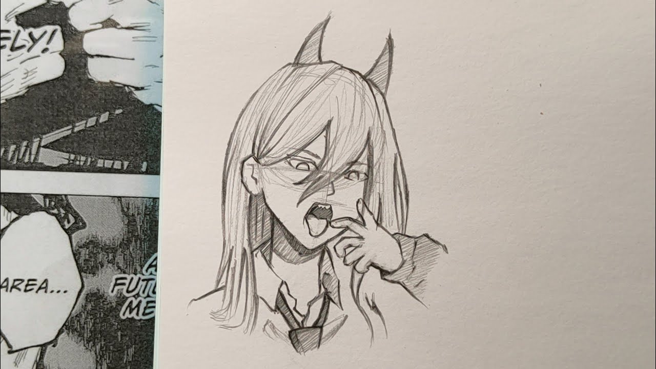 sketch Power - Chainsaw Man | how to draw Power from Chainsaw Man - YouTube