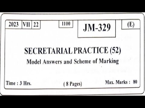 XII HSC JULY 2023 Secretarial Practice Question Paper Solution #hsc # ...