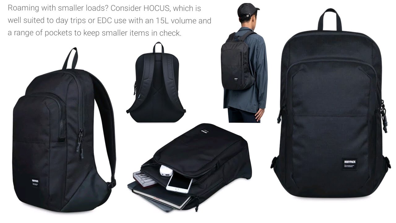 TAS BODYPACK HOCUS 15L BACKPACK BLACK || FOR LAPTOP 14 INCH || SKU ...