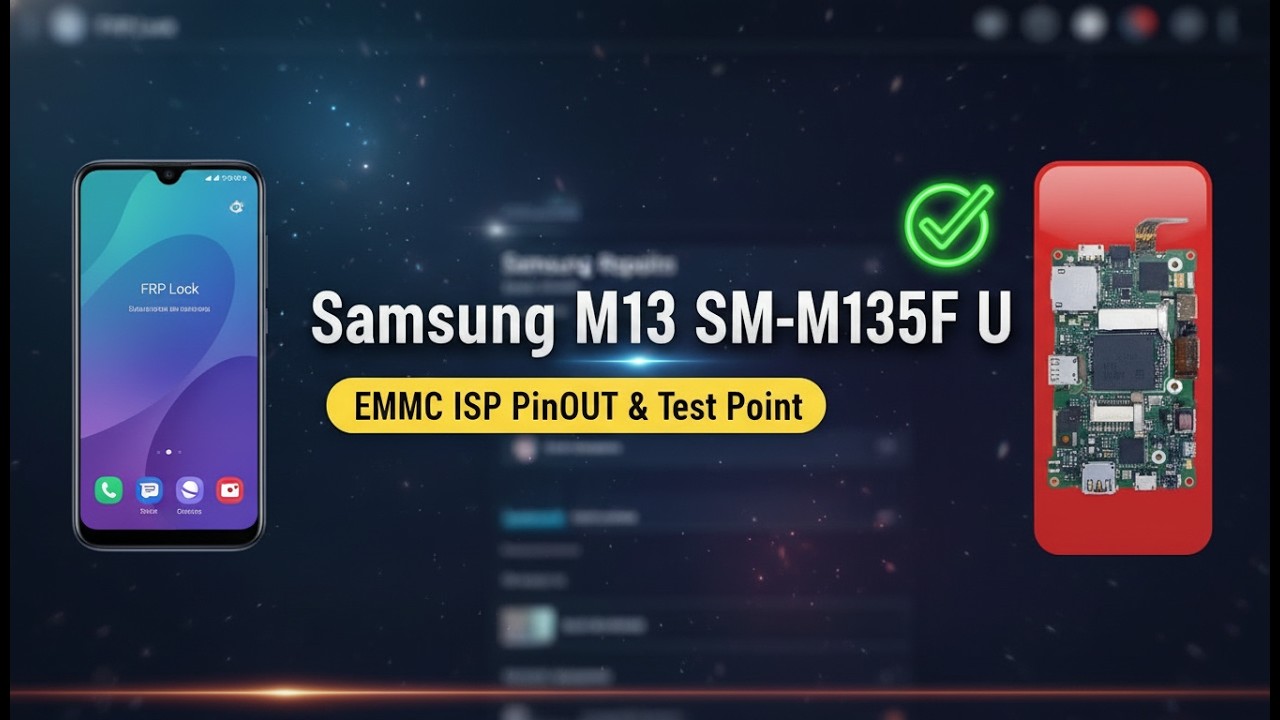 Samsung M13 SM-M135F U EMMC ISP PinOUT & Test Point - YouTube