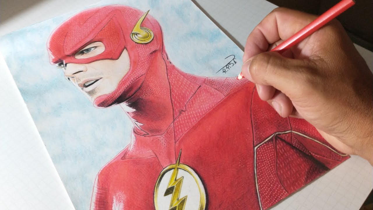 Desenhando o Flash (Grant Gustin ) Drawing The Flash - YouTube