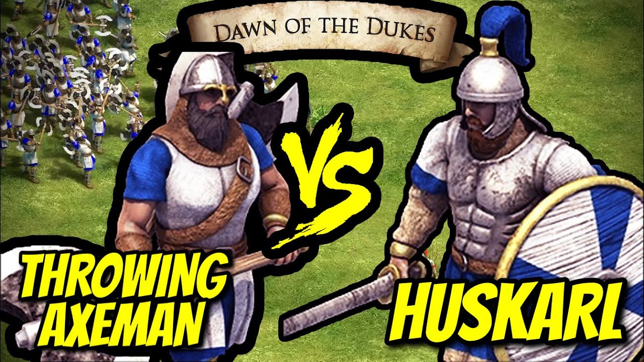 195 Elite Throwing Axemen vs 200 Elite Huskarls (Total Resources) | AoE ...
