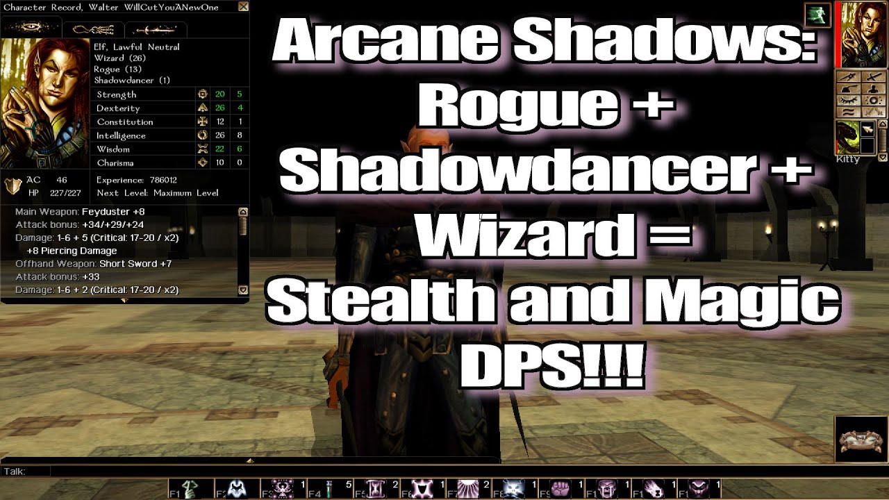 Neverwinter Nights Arcane Shadows Rogue Shadowdancer Wizard Build - YouTube