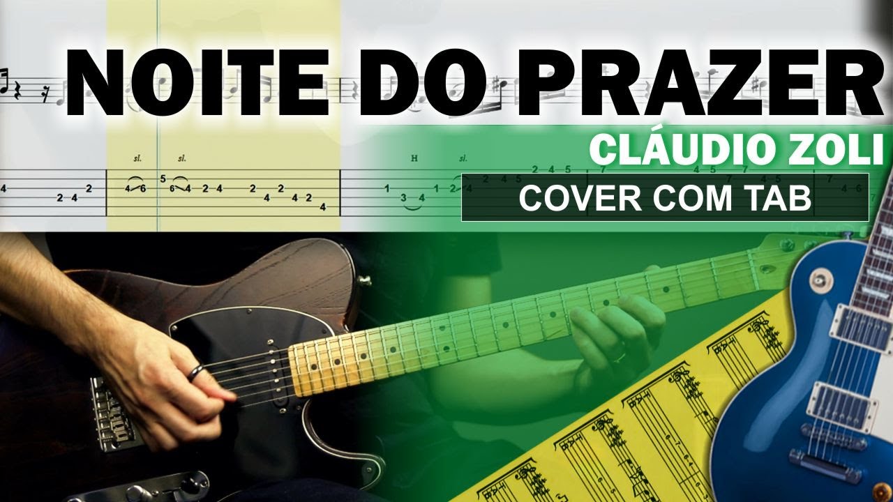 Noite do Prazer🔷 Guitarra Cover Tab | Solo Original | Backing Track com ...
