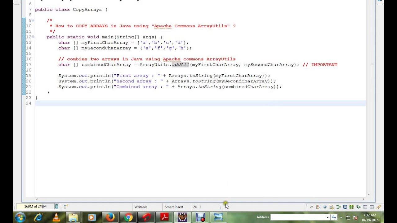 HOW TO COPY ARRAYS IN JAVA USING APACHE COMMONS ARRAYUTILS - YouTube