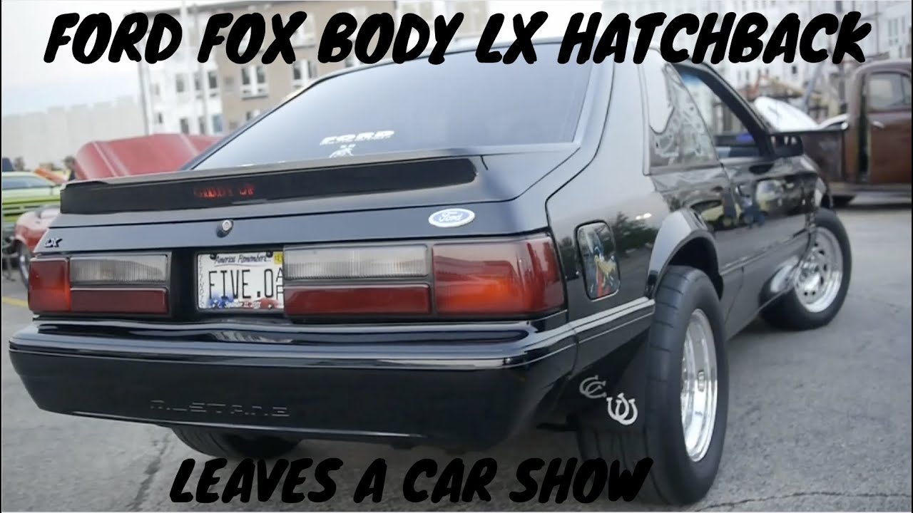 A Black Fox Body LX Hatchback Leaves a car show - YouTube