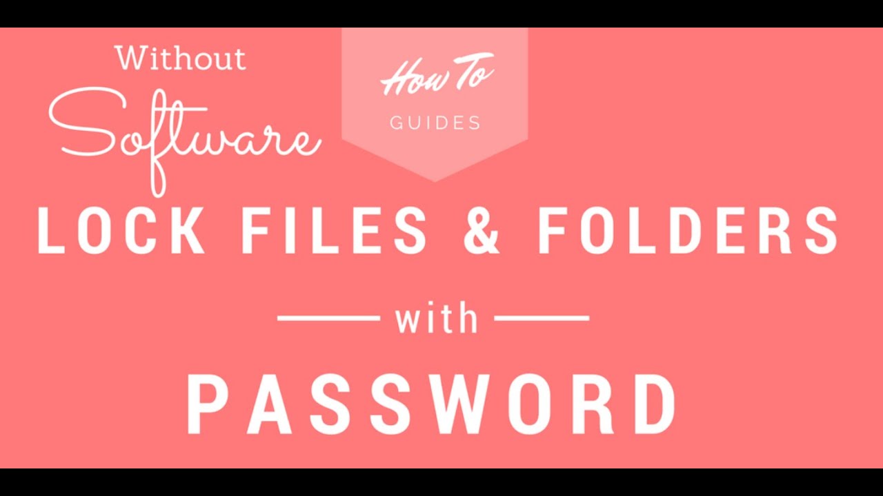 How to Lock Files or Folder With Password without Any Software - YouTube