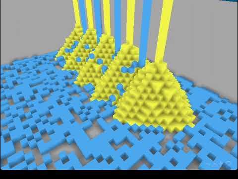 3D Falling sand type simulation - YouTube