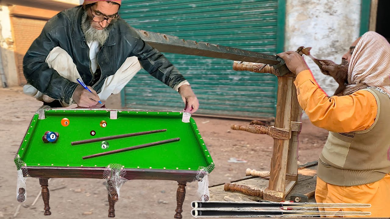 Crafting a Mini Pool Table by Hand/ wooden Snooker table making by ...