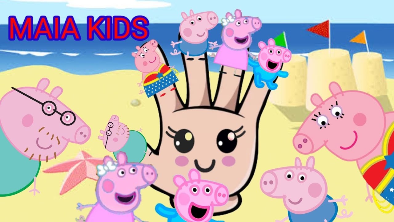 Finger Family Nursery Rhymes & Kids Songs | Leah e Peppa Pig JJ Doll ...