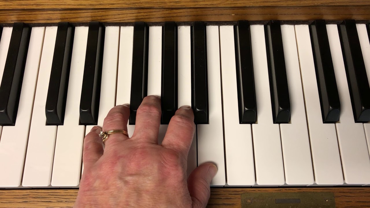 e minor 5 finger scale with left hand - YouTube