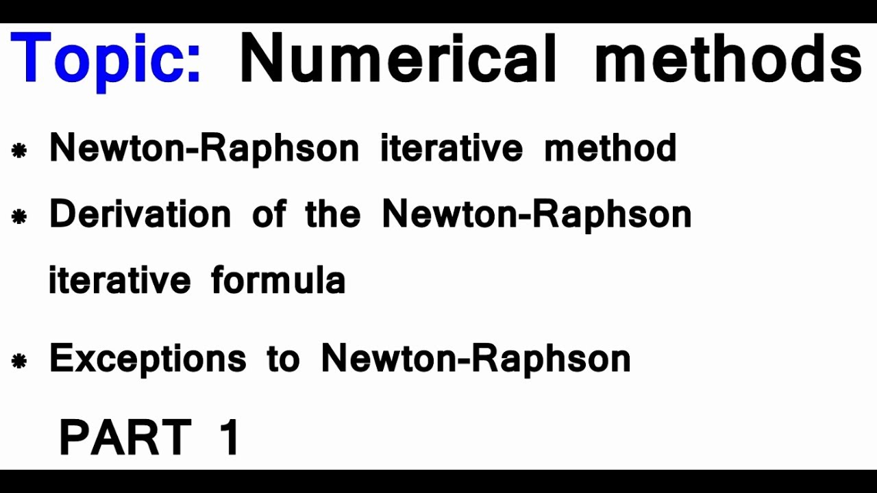 AS/A-Level Maths Numerical methods - Newton Raphson method PART 1 - YouTube