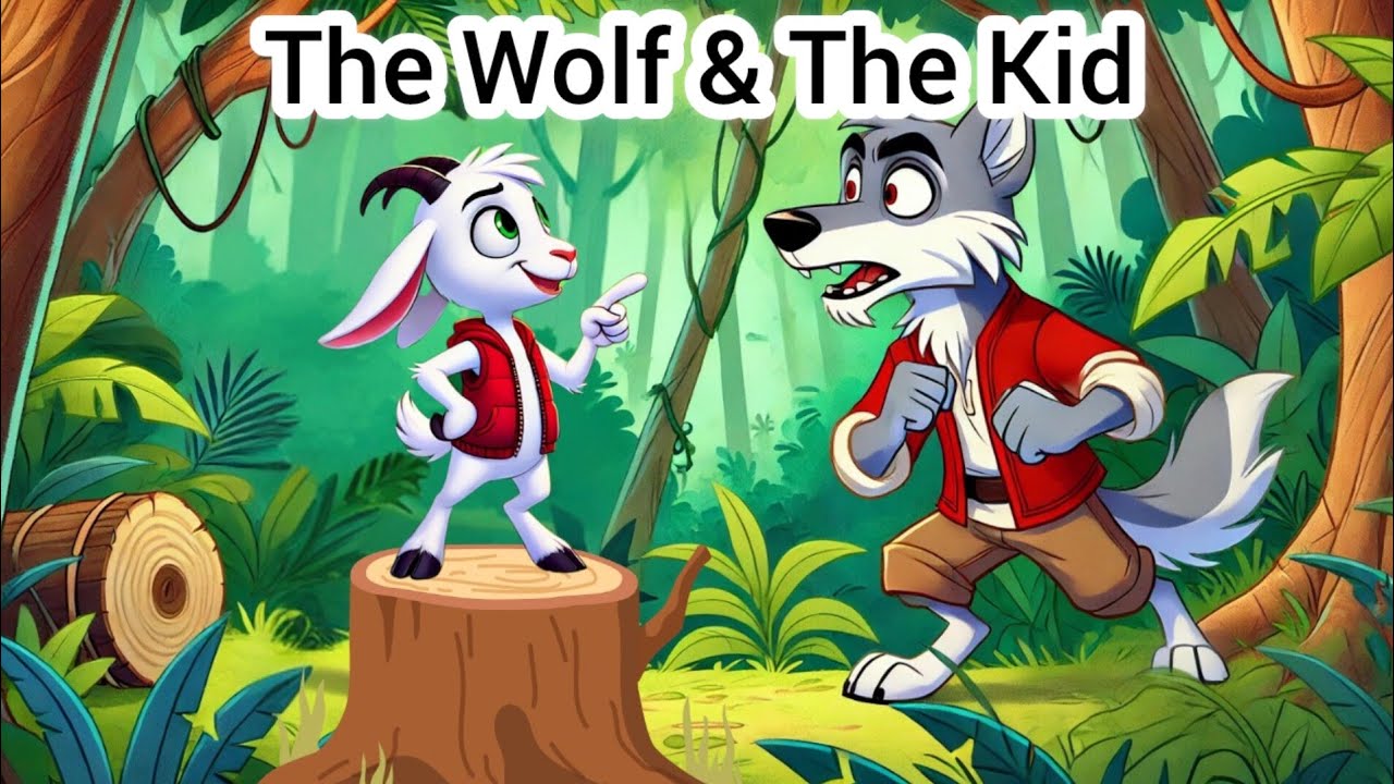 THE WOLF & THE KID | English story for kids with morals | Aesop fables ...