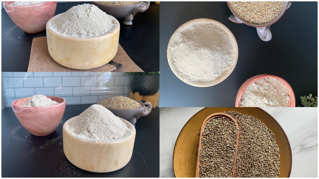 Village Cooking ASMR // How To Make Millet Flour/Powder at Home/OVEN ...